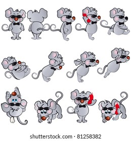 Set Mice Animation Mouse Performs Different Stock Illustration 81258382 ...