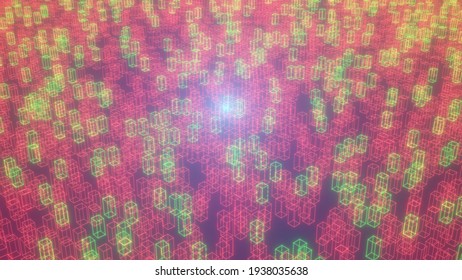 Set Multicolor Wireframe Cubes Different Height Stock Illustration ...