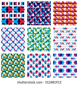 Set Multicolored Grate Seamless Patterns Parallel Stock Illustration ...