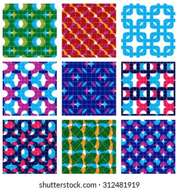 Set Multicolored Grate Seamless Patterns Parallel Stock Illustration ...