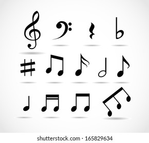 Set Music Notes Stock Illustration 165829634 | Shutterstock
