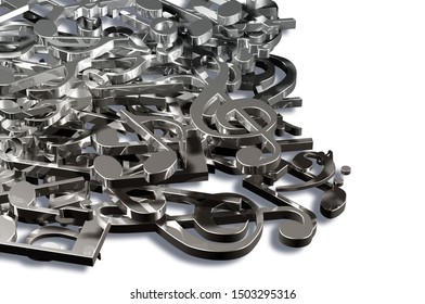 Set Musical Notes Bunch 3d Rendering Stock Illustration 1503295316 ...