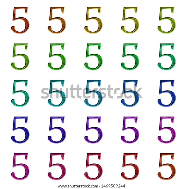 Set Number Five 5 Illustrations Wood Stock Illustration 1469509244