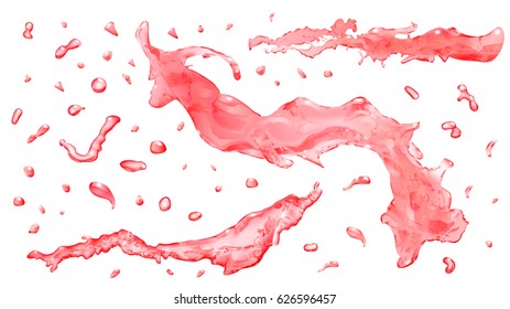 Set Red Water Juice Splash Vector Stock Vector (Royalty Free) 785479033 ...