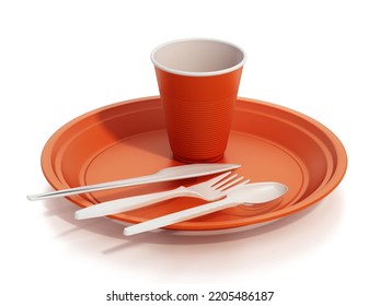 1,833 Orange plastic cutlery set Images, Stock Photos & Vectors ...