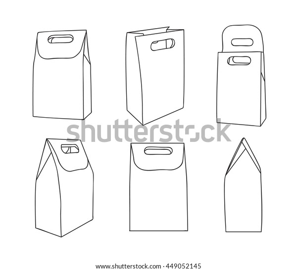 Set Outlines Six Different Blank Recyclable Stock Illustration 449052145