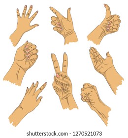 Set Position Hands Stock Illustration 1270521073 | Shutterstock