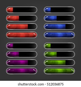 Colorful Progress Bar Set Vector Illustration Stock Vector (Royalty ...