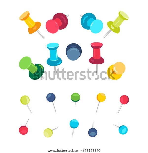 Set Push Pins Different Colors On Stock Illustration 675125590 ...