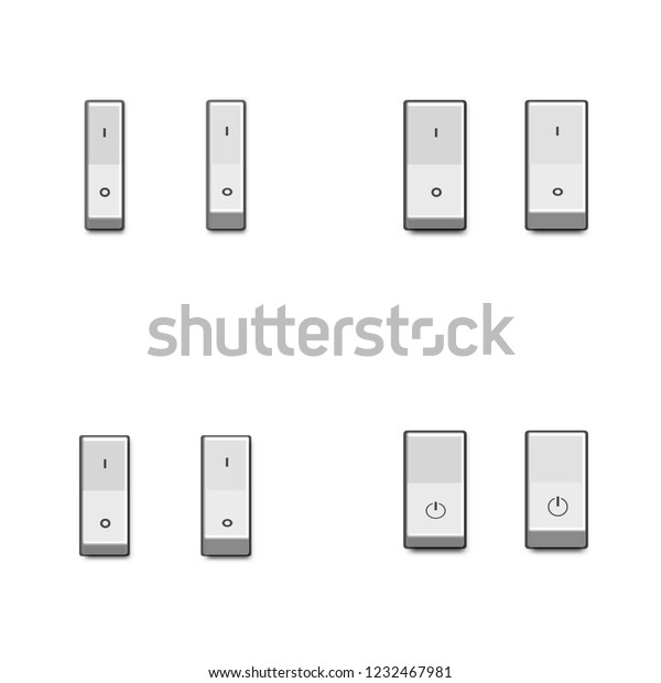 Set Realistic Toggle Switches On Off Stock Illustration 1232467981 ...