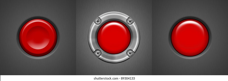 Set Red Launch Buttons On Dark Stock Illustration 89304133 | Shutterstock