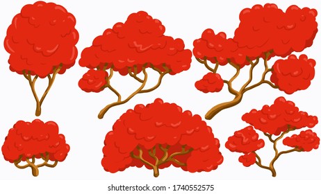 Set Blue Leaf Threes Cartoon Game Stock Illustration 1740547889