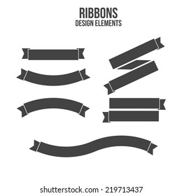 Set Ribbons Design Elements Illustration Stock Illustration 219713437 ...