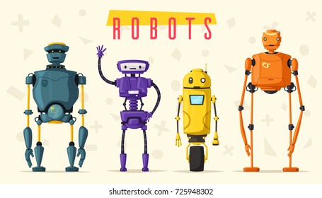 Robot Character Technology Future Cartoon Illustration Stock ...