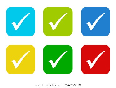 Set Rounded Square Colorful Flat Icons Stock Illustration 754996813 ...
