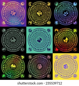 Set Runes Generated Textures Stock Illustration 235539712