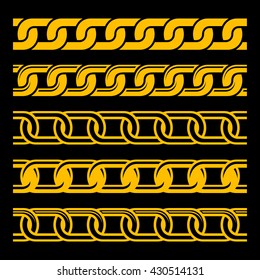 Set Seamless Chains Template Isolated On Stock Vector (Royalty Free ...