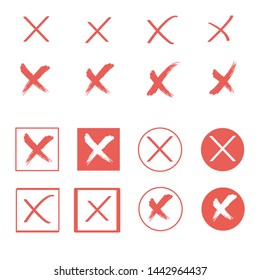 Set Simple Web Cross Buttons Circle Stock Illustration 1442964437 ...