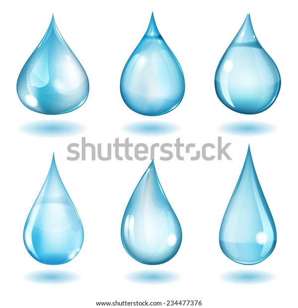 Set Six Opaque Drops Different Forms Stock Illustration 234477376 ...