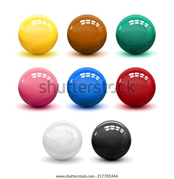 Set Snooker Balls Stock Illustration 217781446