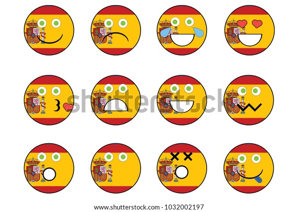 Set Spain Emoji Stock Illustration 1032002197