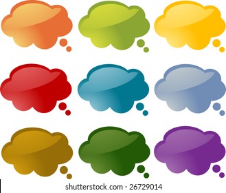 Set Speech Bubble Icons Multiple Colors Stock Illustration 26729014 ...