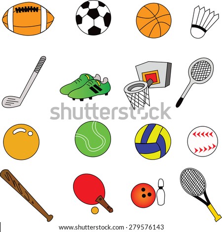 Set Sport Objects Stock Illustration 279576143 - Shutterstock