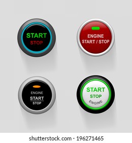 Set Start Stop Engine Buttons Illustration Stock Illustration 196271465 ...