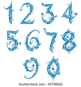 Set Stylized Numbers Stock Vector (Royalty Free) 42850168