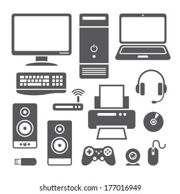 Set Symbols Computer Devices Vector Stock Vector (Royalty Free) 143387410
