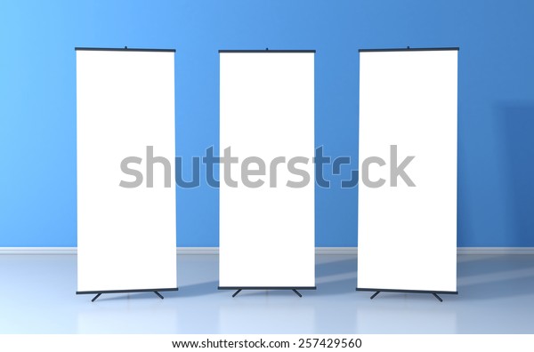 Set Three Blank Roll Posters Vertical Stock Illustration 257429560 ...