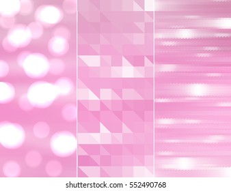 Set Three Pink Backgrounds Illustrations Abstract Stock Illustration ...
