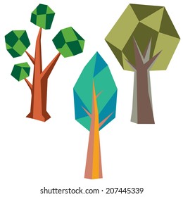 Set Three Trees Flat Style Stock Illustration 207445339 | Shutterstock