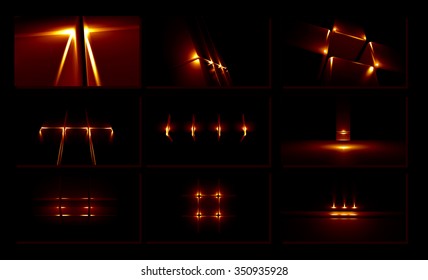 Set Threedimensional Light Design Elements On Stock Illustration ...