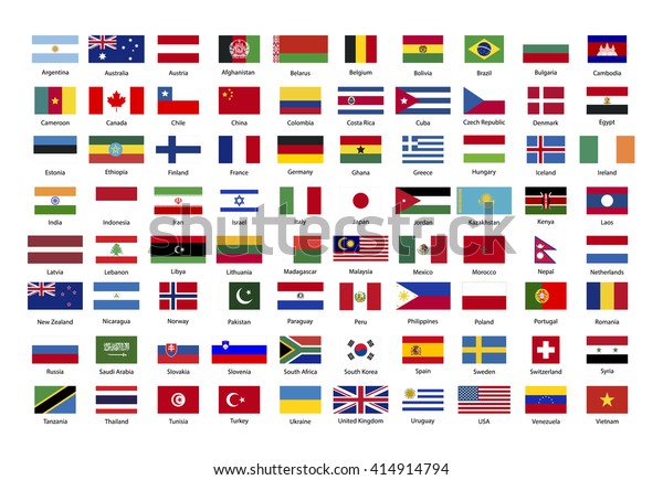 Set True Proportions Flags World Sovereign Stock-illustration 414914794 ...