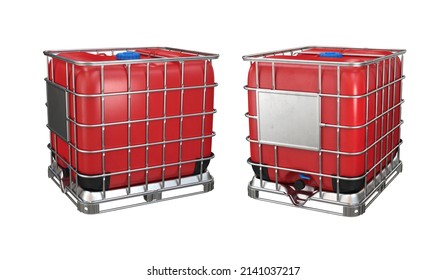 Top View Ibc Containers Liquids White Stock Illustration 2123153594