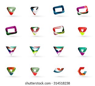 Set Various Geometric Icons Rectangles Triangles Stock Illustration ...