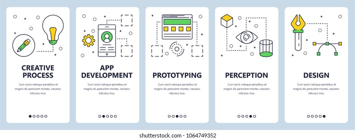 Vector Set Vertical Banners Creative Process Stock Vector (Royalty Free ...