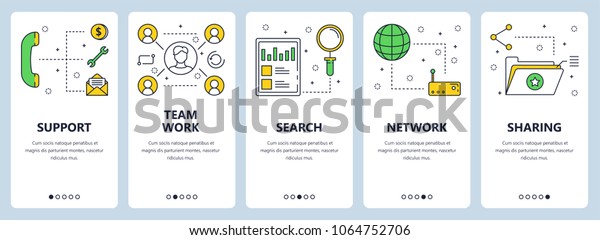 Set Vertical Banners Support Team Work Stock Illustration 1064752706 ...