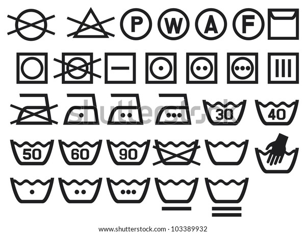 Set Washing Symbols Laundry Icons Bleaching Stock Illustration 103389932 Set Washing Symbols Laundry Icons Bleaching Stock Illustration 103389932