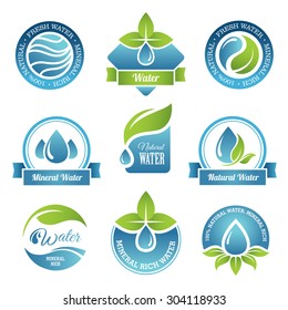 Set Water Emblems Labels Stock Illustration 304118933