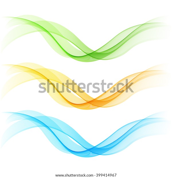 Set Wavy Lines Abstract Template Design Stock Illustration 399414967