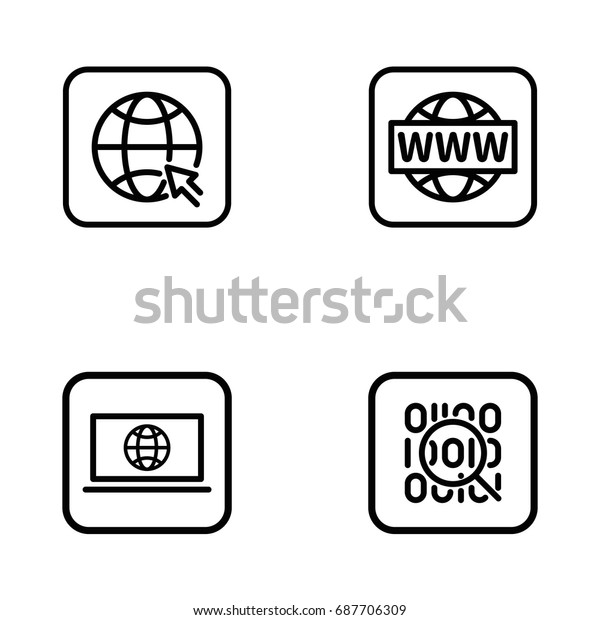 Set Web Site Thin Line Icons Stock Illustration 687706309 | Shutterstock