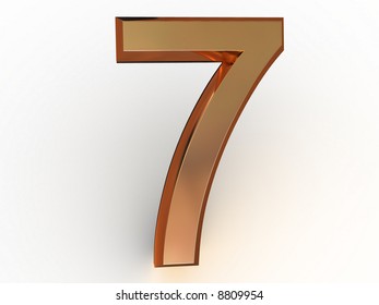 7 Number Seven Orange 3d Rendering Stock Illustration 1388283884
