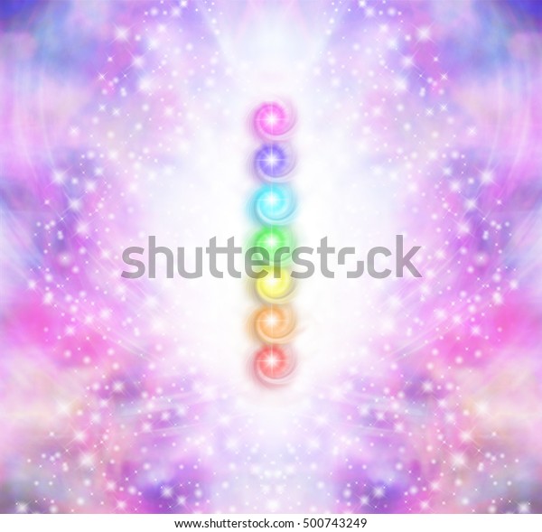 Seven Chakra Vortex Stack Symmetrical Oink Stock Illustration 500743249