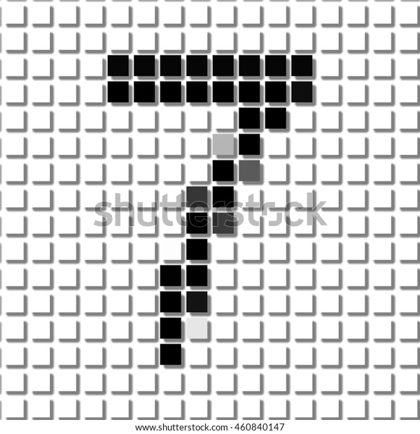 Seven Simple Geometric Pattern Black Squares Stock Illustration 460840147
