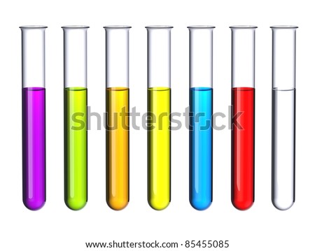 Seven Test Tubes Colored Liquid Isolated Stock Illustration 85455085 ...