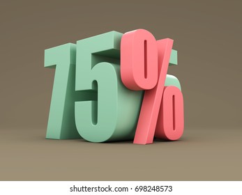 Seventy Five Percent 3d Rendering Image Stock Illustration 698248573 ...