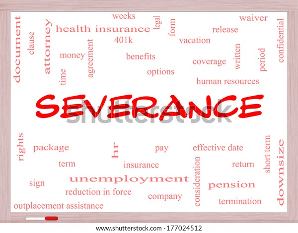 Severance Word Cloud Concept On Whiteboard Stock Illustration 177024512 ...