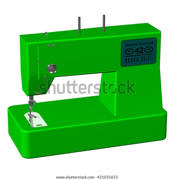Sewing Machine Isolated On White Background Stock Illustration